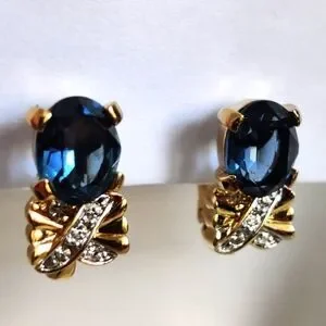 D'Orlan | Jewelry | Vintage Dorlan Earrings Wblue Topaz Glass | Poshmark